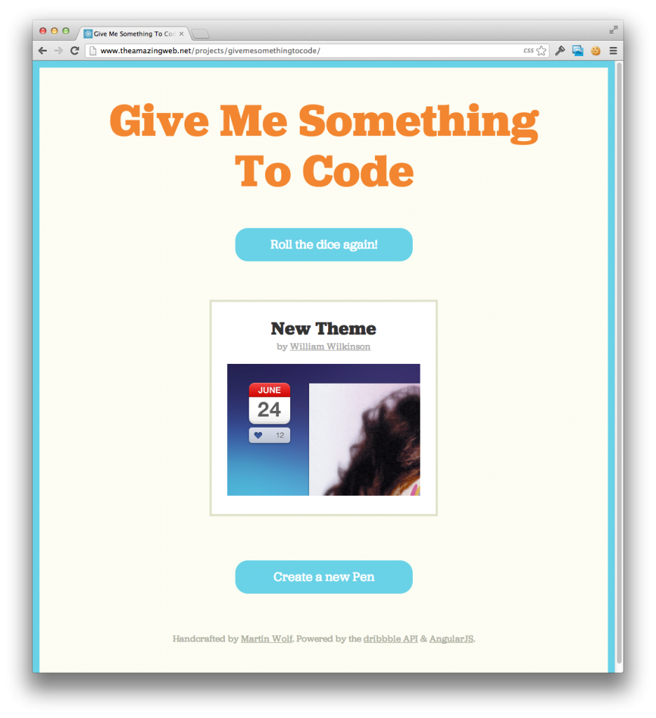 Give Me Something To Code – CodePen