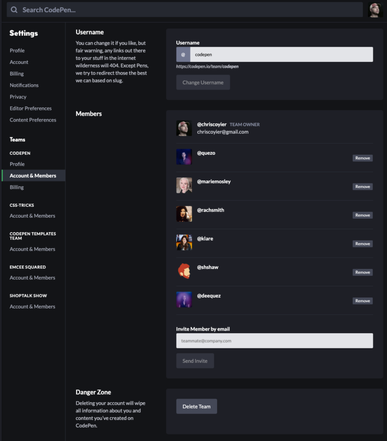 Settings: Redesigned! – CodePen